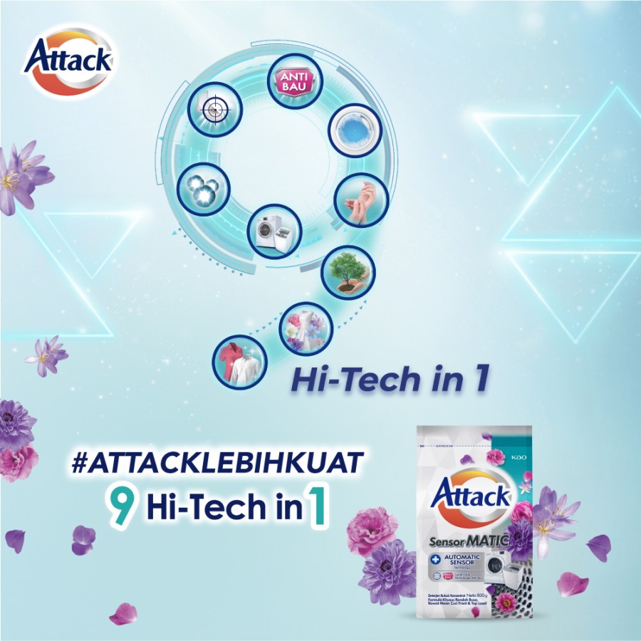 Attack Sensor Matic Deterjen Bubuk Untuk Mesin Cuci - 800 gr