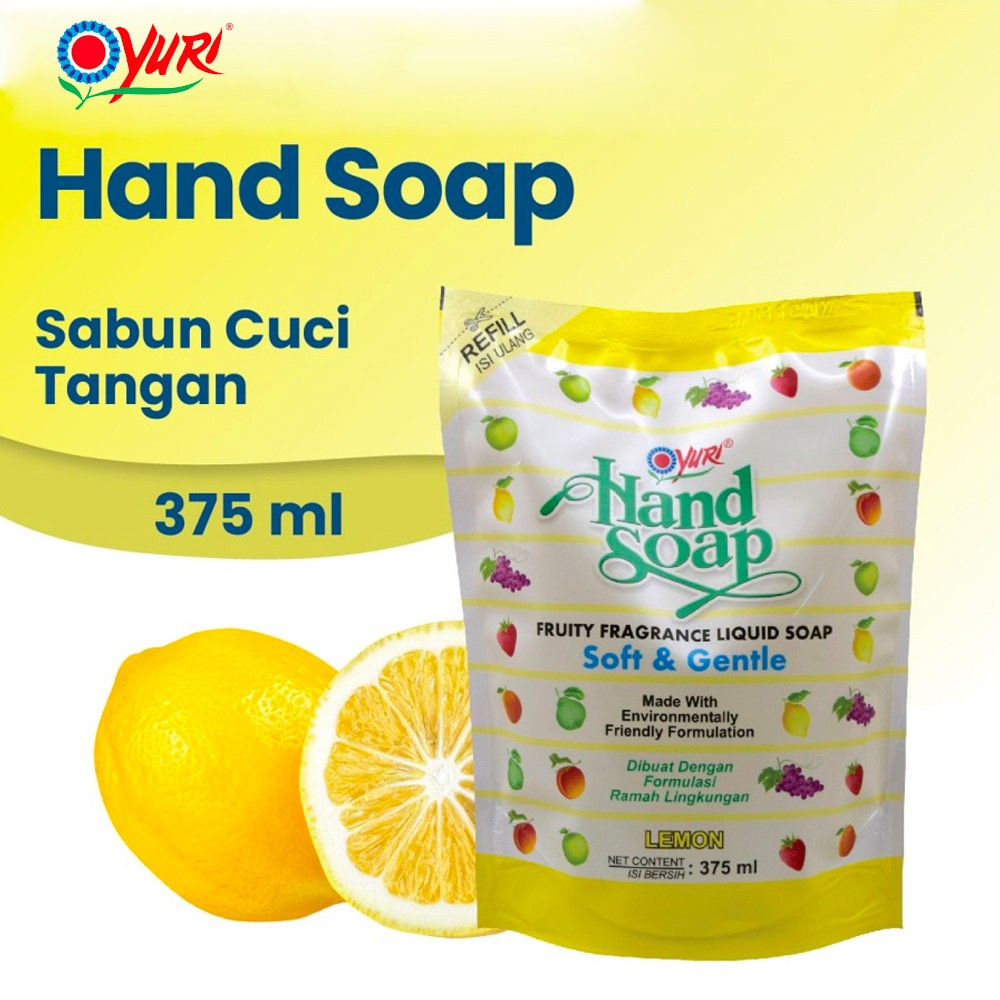 Yuri Hand Soap Sabun Cuci Tangan Refill 375 ml - PROMO 3 PACK