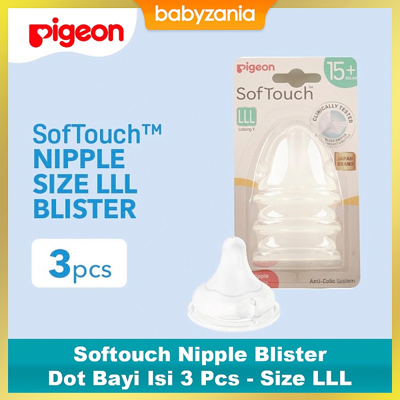 Pigeon Softouch Nipple Blister Dot Bayi Isi 3 Pcs - Size LLL