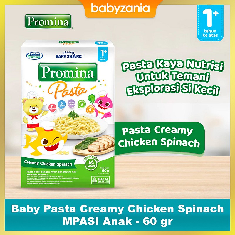 Promina Baby Pasta Creamy Chicken Spinach MPASI Anak 12 + - 60 gr