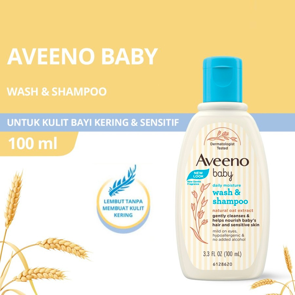 Aveeno Daily Moisture 2 in 1 Wash & Shampo Bayi Sabun & Sampo Bayi - 100ml