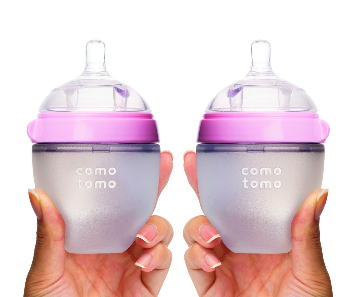Comotomo Natural Feel 2-pack Baby Bottle 150ml - Pink