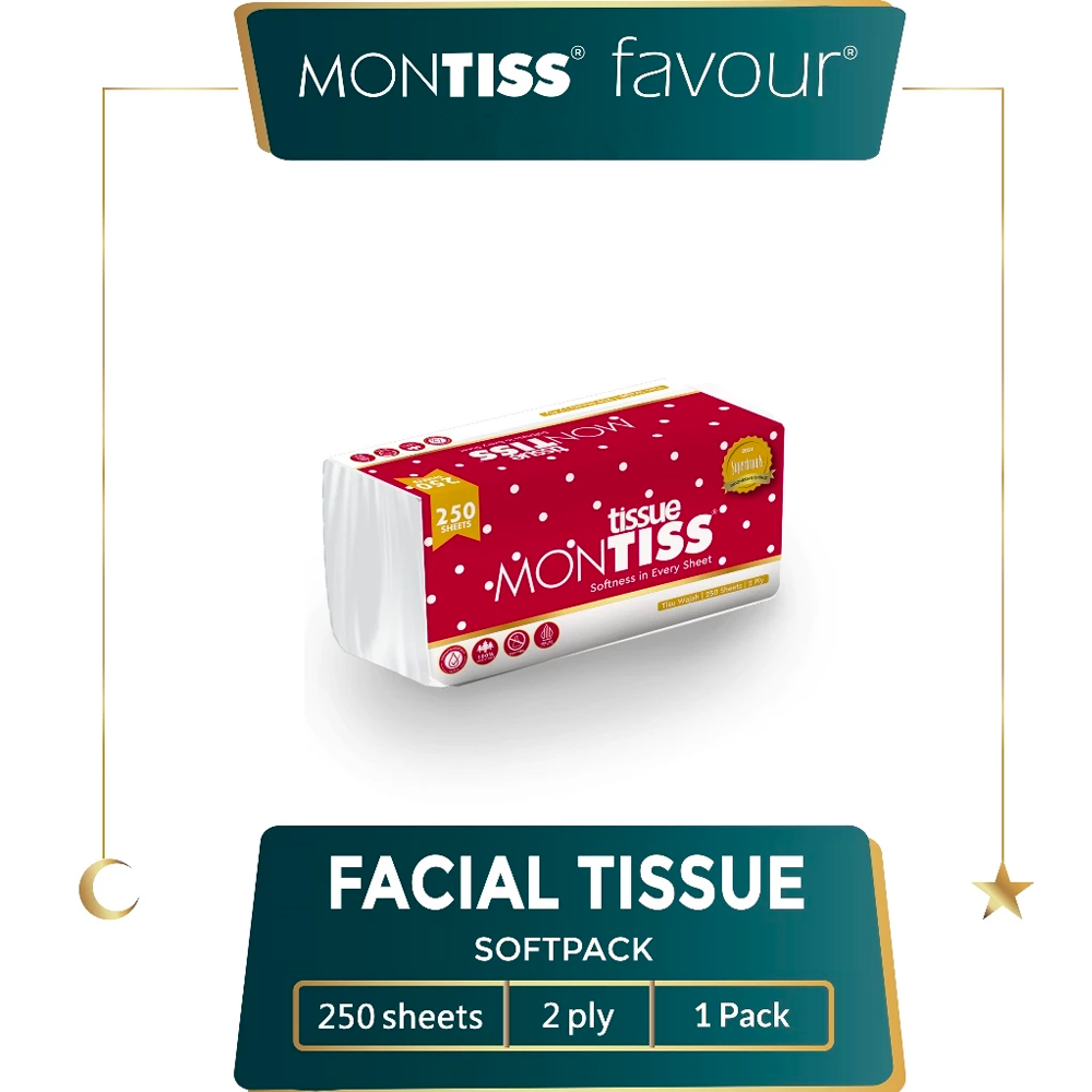 Montiss Facial Tissue Soft Pack Tisu Wajah 2 Ply - 250 Sheet